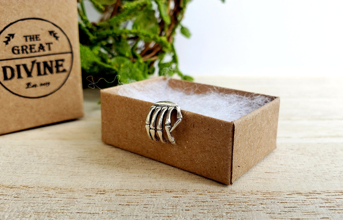 Skeleton Hand Ear Cuff, Skeleton Hand Earring Cuff, Gothic Earring Cuf ...